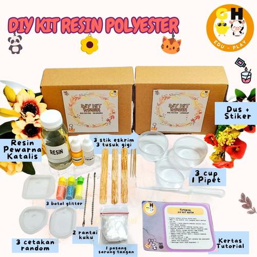 Jual DIY Kit Resin Gantungan Kunci Key Chain Polyester Pemula Beginner ...