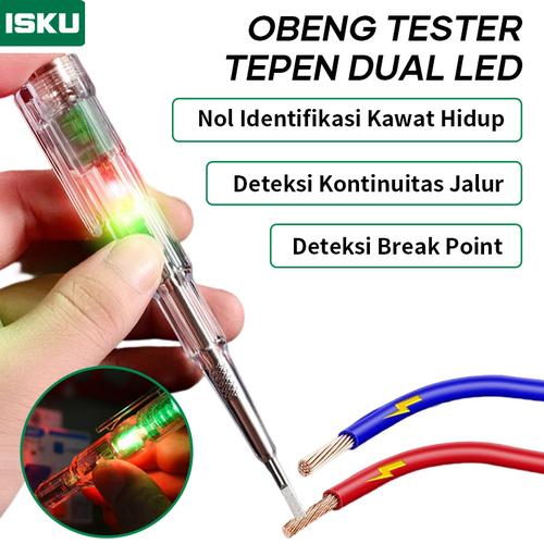 Jual ISKU Obeng Test Pencil Tester TesPen Obeng Tes Indicator Dual LED ...