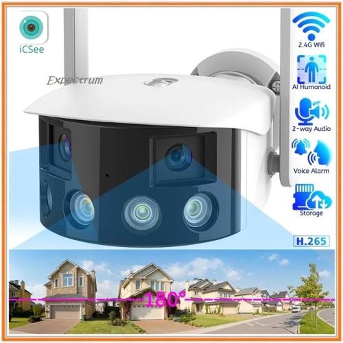 Jual IP Camera / IPCAM Panoramic 180° 4MP, 2 Lensa ICSEE 4 LED & 4 IR ...