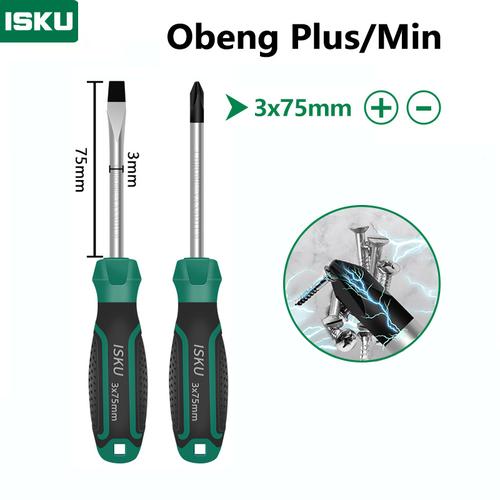 Promo ISKU obeng set 2pcs 3*75mm plus minus screwdriver set tip ...