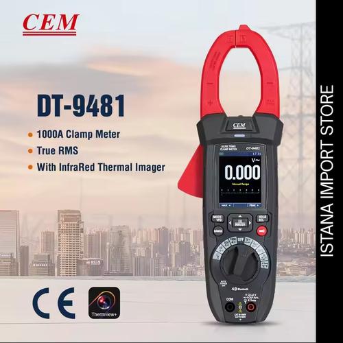 Jual CEM DT-9481 True-RMS Clamp Meter dengan Suhu Kapasitansi Mengukur Arus Tegangan AC/DC 1000A ...
