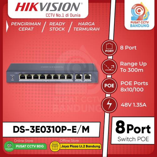 Jual Unmanaged POE Switch Hikvision DS-3E0310P-E/M 8 Port Fast Ethernet ...