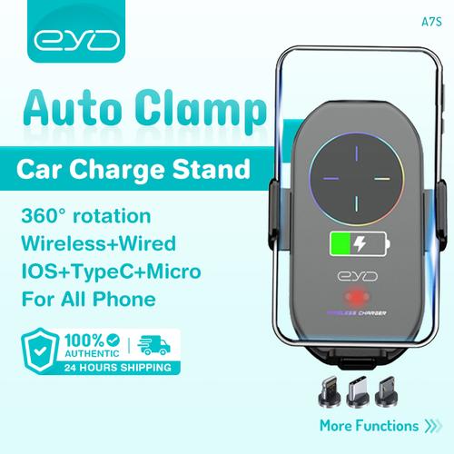 Promo EYD CAR MOUNT HOLDER MOBIL FAST WIRELESS CHARGER 15W AUTO CLAMP ...