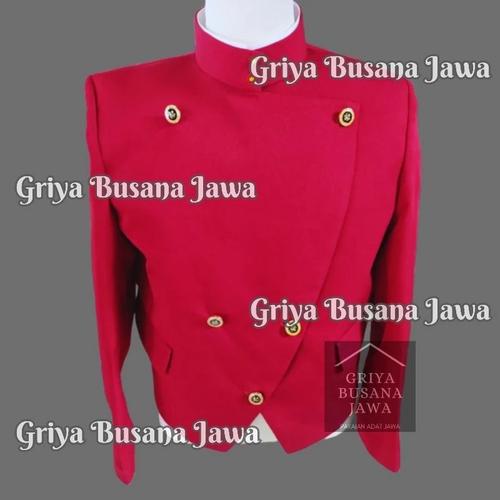 Jual Beskap Jawa Solo Krowok Alusan Merah Maroon Pakaian Adat Jawa - L ...