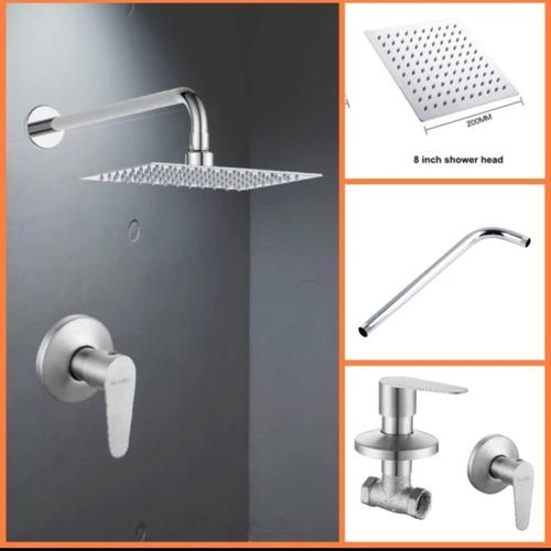 Jual Shower tanam stainless 8inc dan kran tanam stainless dingin saja ...