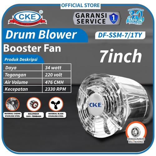 Jual 7" Inch Mini Inline Duct Fan Metal Stainless / Air Booster Exhaust ...
