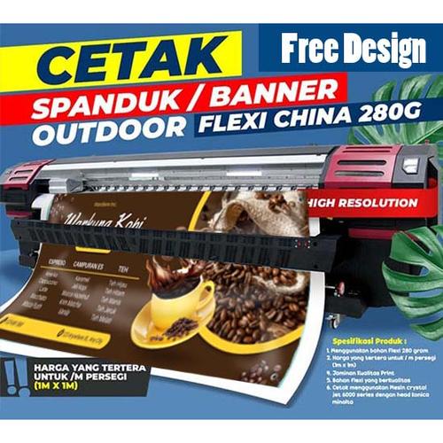 Jual Cetak Spanduk/ Print Banner/ Baliho Online Murah Hires Flexi 280 harga per meter - Kab ...