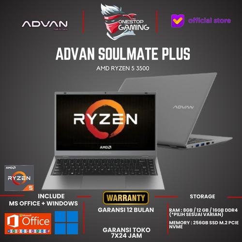 Promo Laptop ADVAN Soulmate Plus AMD Ryzen 5 3500U RAM 8GB 256GB SSD ...