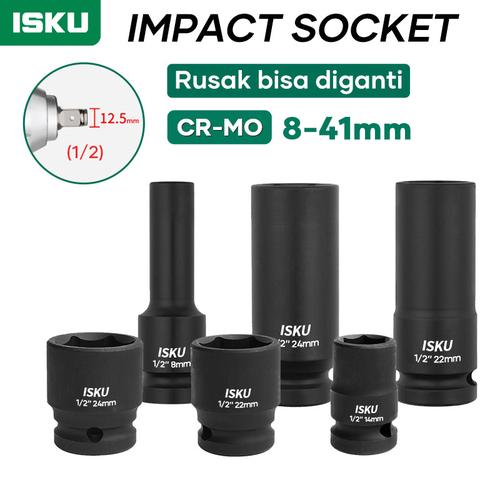 Jual ISKU panjang mata impact socket 1/2 kunci mata sok pukul 8mm ~ 46 ...