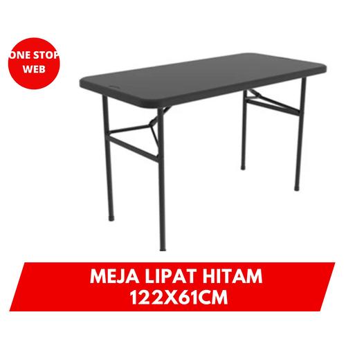 Jual New Storm Meja Lipat Hitam Persegi 122x61x74cm Meja Makan Taman ...