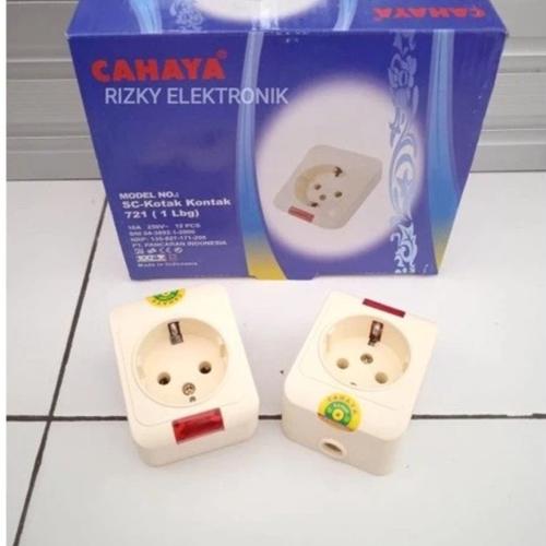 Jual Stop kontak 1 lubang cahaya / stop kontak tempat colokan 1 lubang ...