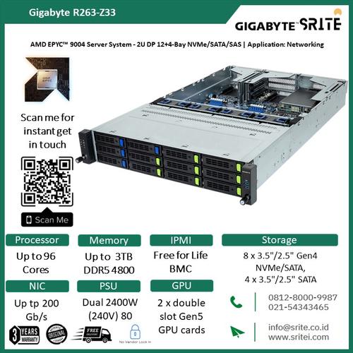 Jual Gigabyte GPU Server Gen 4 2U AMD EPYC GENOA Single Socket AI GPU ...