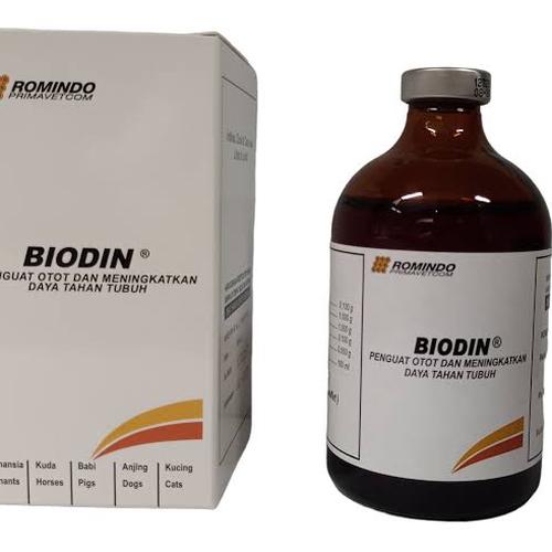 Jual biodin 100 ml injeksi penguat otot dan daya tahan tubuh hewan ...