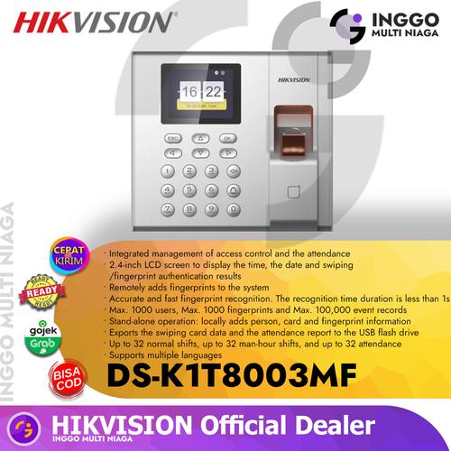 Jual HIKVISION DS-K1T8003MF Fingerprint Access Control Terminal with ...