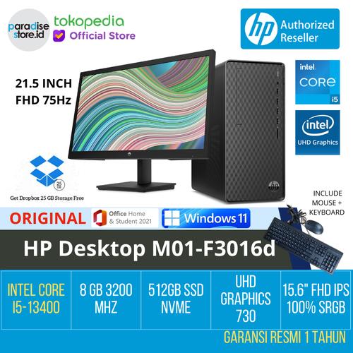 Promo HP PC DESKTOP M01-F2025d Core i5 8GB 512GBSSD Win11 OHS - 512GB SSD, STANDARD Cicil 0% 3x ...