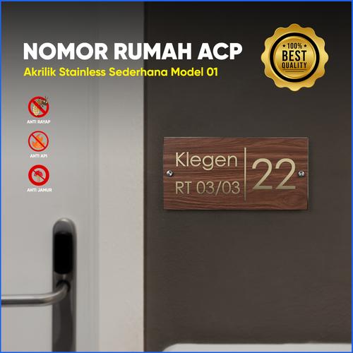 Jual Nomor Rumah Wooden Bahan ACP Huruf Timbul 15 x 30cm Model 01 ...