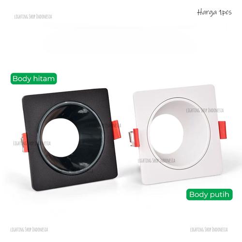 Jual Lampu downlight + reflector kotak 1Lampu body hitam putih fiting ...