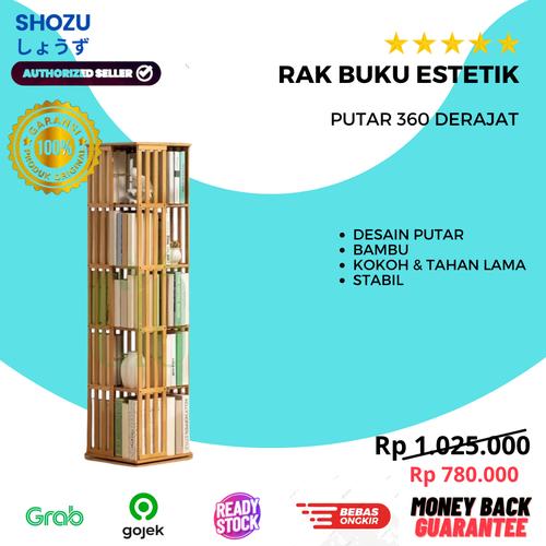 Jual Rak Buku Putar 360 Rak Buku Minimalis Lemari Buku Serbaguna - 5 ...
