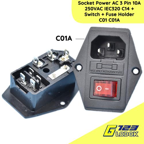 Jual Soket AC 3 in 1 Saklar Lampu Fuse Holder Power Outlet Socket ...