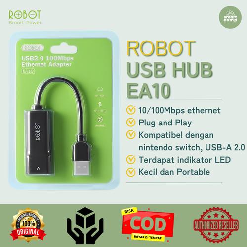 Jual ROBOT EA10 USB to LAN Ethernet Adapter USB 2.0 10/100Mbps RJ45 ...