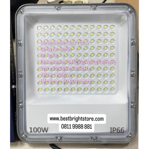 Jual LAMPU SOROT TEMBAK LED 100 WATT KAP TIPIS FLOOD LIGHT 100W OUTDOOR - LAMPU LED SOROT ...