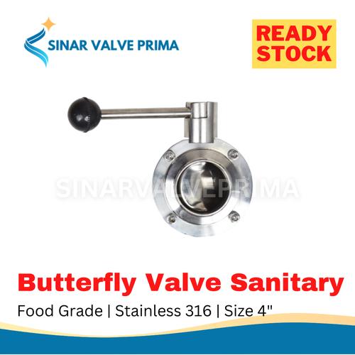 Jual Butterfly Valve Sanitary SS316 4" ( inch ) Food Grade - Jakarta ...