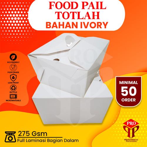 Jual Food Pail Putih | Paper Rice Box | Ukuran Large | Bahan Ivory ...