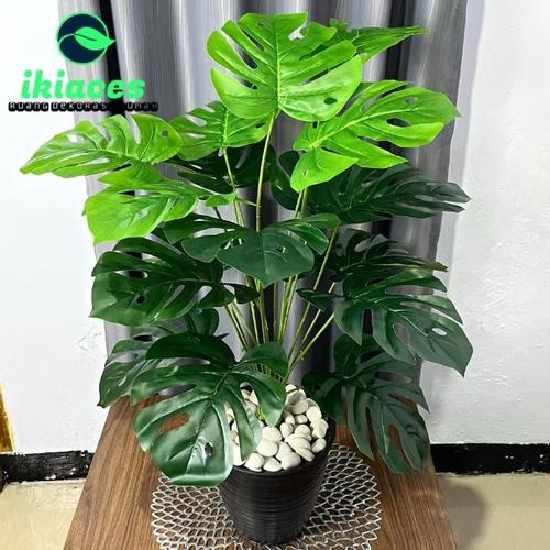 Jual DAUN MONSTERA JUMBO 18 CABANG DAUN MONSTERA ARTIFICIAL POT BUNGA ...