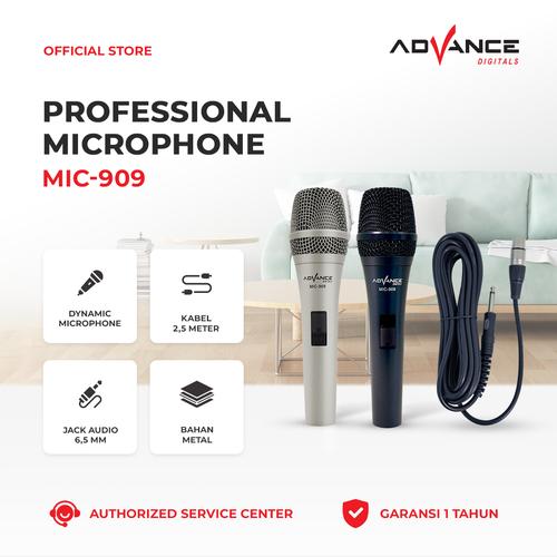 Promo Advance Mic-909 Microphone Professional Dynamic Mic Kabel Garansi ...