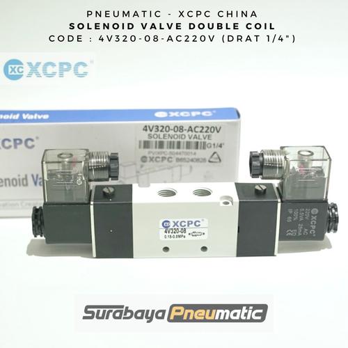 Jual Solenoid Valve - 4V320-08-AC220V (Drat 1/4") - 5/2 Way - Double Coil XCPC - Kota Surabaya ...