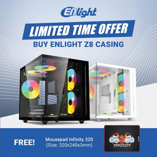 Jual ENLIGHT Z8 Compact Case Seamless Aquatic Sea View Micro ATX Casing ...