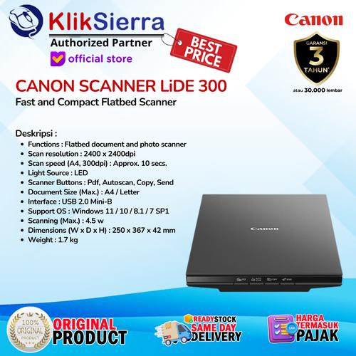 Jual Scanner Canon Lide 300 Flatbed CanoScan A4 Lide300 Garansi Resmi ...