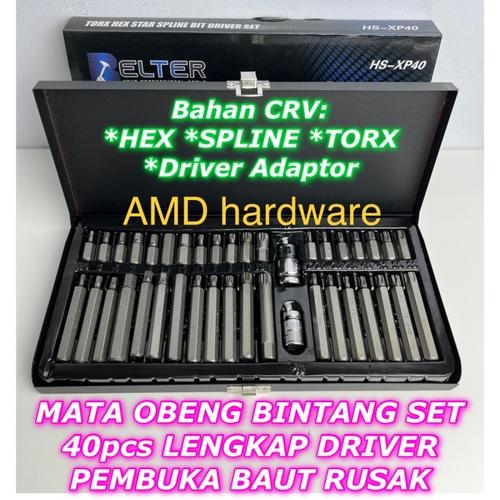 Jual MATA OBENG BINTANG SET 40pcs TORX HEX STAR SPLINE BIT DRIVER BUKA ...