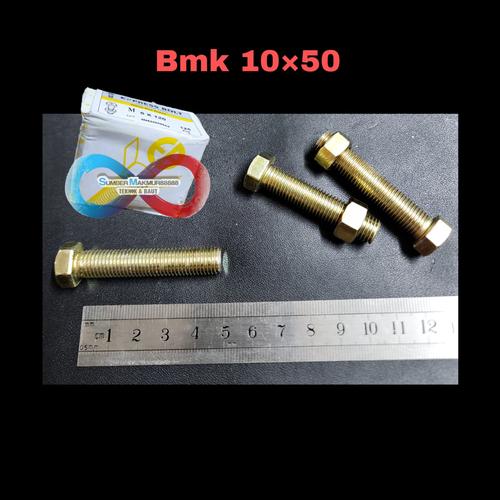 Jual BOX - baut mur kuning / bmk 10×50 ( Isi 100 pcs ) - Baut dan mur ...