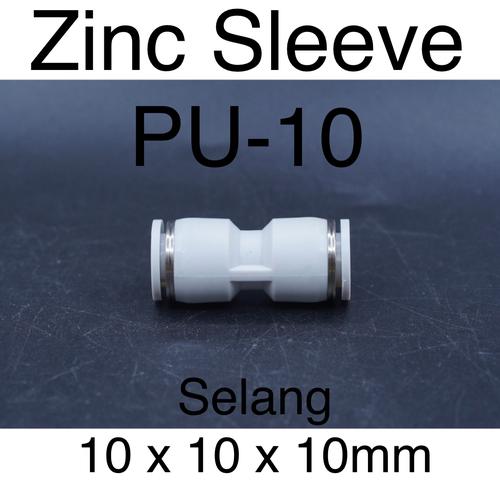 Jual PU-10 PU10 Konektor Pneumatik Fitting Zinc Sleeve Lurus Slip Lock Selang 10mm X 10 mm ...