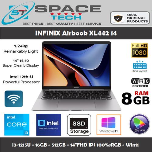 Promo INFINIX Inbook AIR i3-1215U 8GB 512GB 14"FHD IPS sRGB 100% Win11 ...