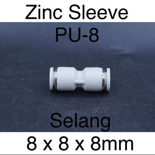 Jual PU-8 PU8 Konektor Pneumatik Fitting Zinc Sleeve Lurus Slip Lock Selang 8mm X 8mm Straight ...