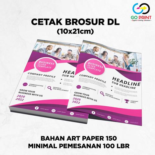 Jual Cetak Brosur DL/Cetak Flyer/Art Paper 150 Gram (min.pemesanan 100 ...