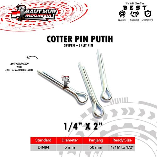 Jual COTTER PIN - SPLITPEN BESI 1/4 X 2" - Kab. Bekasi - BAUTMUR ...