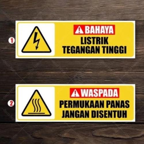 Jual Stiker PERMUKAAN PANAS/LISTRIK TEGANGAN TINGGI 10X30CM sign rambu ...