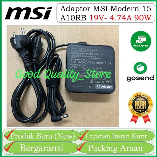 Jual Adaptor charger laptop MSI modern 15 A10RB 19V 4.74A 90W NEW ...