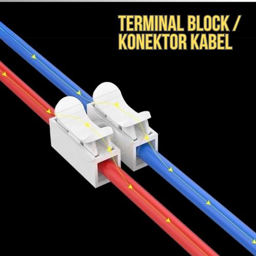 Jual Terminal Block Konektor Kabel Listrik 2 Pin Tanpa Baut Pencet ...