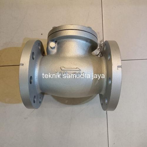 Jual swing check valve 4" in jis 10K cast iron DN 100 flange 10k ...