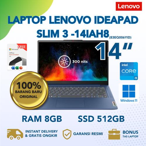Jual LAPTOP LENOVO IDEAPAD SLIM 3-14IAH8 (83EQ006YID) ABYSS BLUE INTEL ...