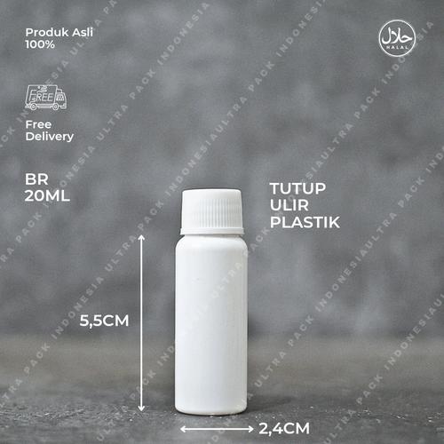 Promo BOTOL PET BR 20ML PUTIH & TUTUP ULIR PLASTIK PUTIH [ KEMASAN ...