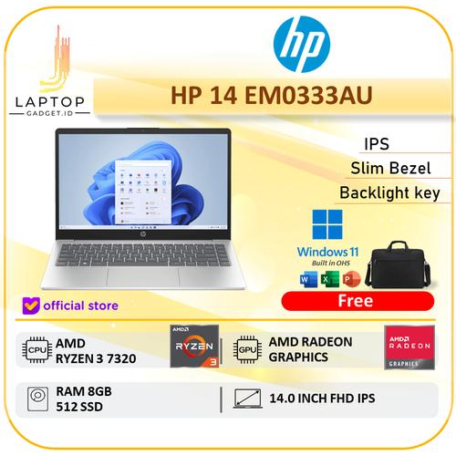 Promo Laptop HP 14 EM0333AU Ryzen 3 7320 8GB 512GB Ssd Windows 11 ...