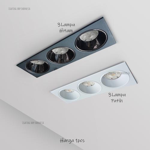 Jual Lampu downlight + reflector kotak panjang 2lampu 3lampu fiting ...