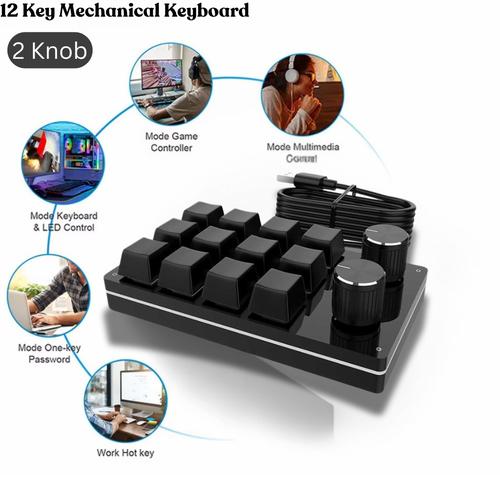 Jual Macropad Hot-Swappable Mechanical Keyboard 12 Key 2 Knob Shortcut ...
