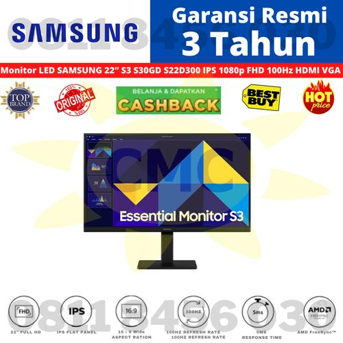 Jual Monitor LED Samsung 22" S3 S30GD S22D300 1080p FHD IPS 100Hz ...