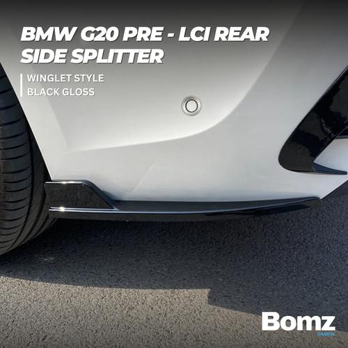 Jual Rear Side Splitter Winglet Style BMW G20 pre LCI Black Gloss ...